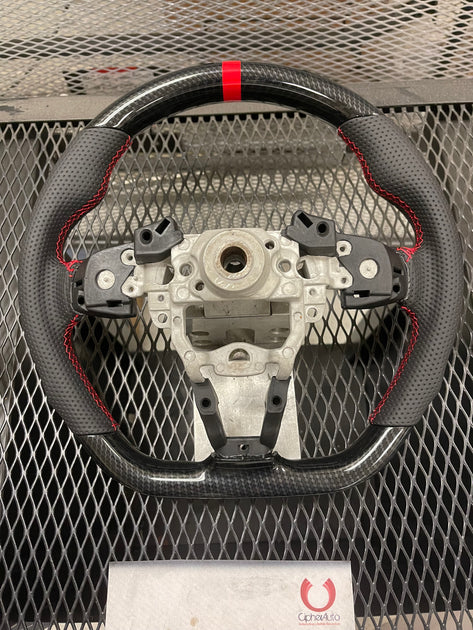 Enhanced Steering Wheel for Mazda Miata ND Leatherette with Magenta/Red ...